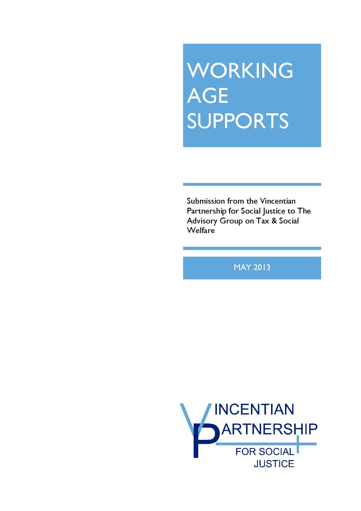 Working Age Supports - Submission to Advisory Group on Tax & Social ...